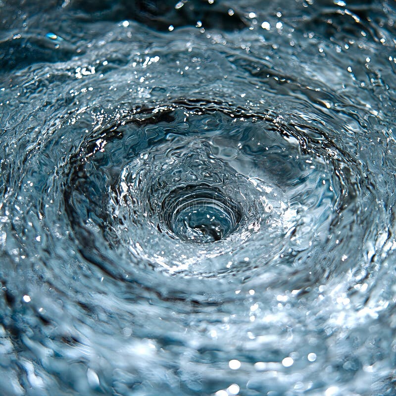 Abstract Swirling Water Vortex Texture Background Clean Blue Water ...