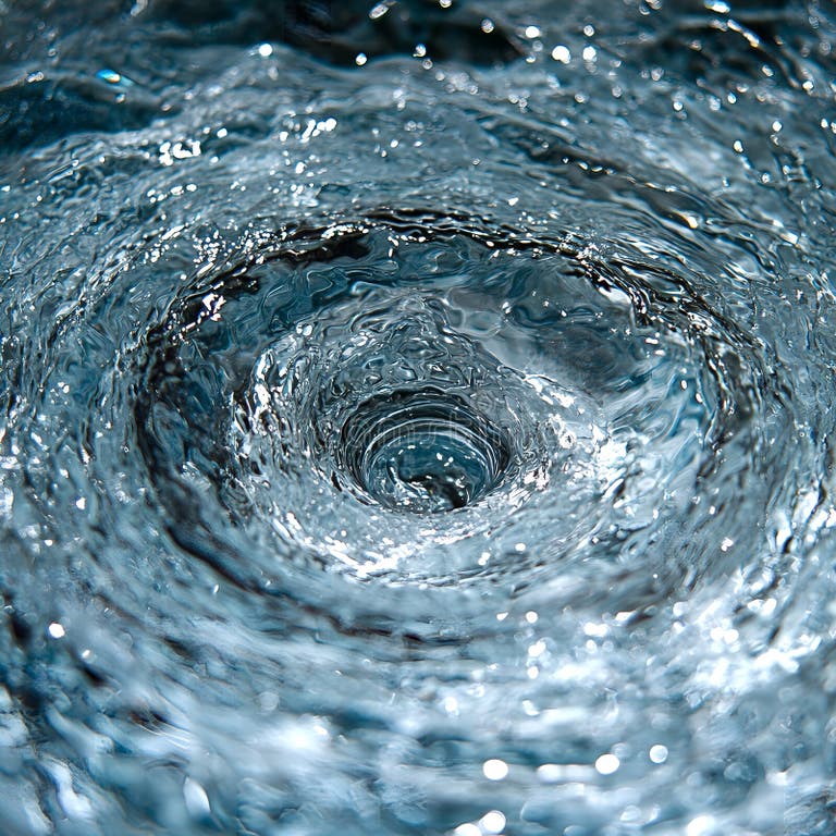 Abstract Swirling Water Vortex Texture Background Clean Blue Water ...