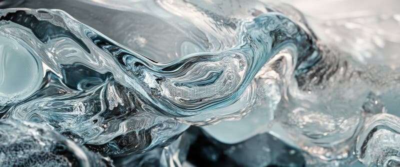 Abstract Swirling Wave Pattern with Glass-like Textures and Shimmering ...
