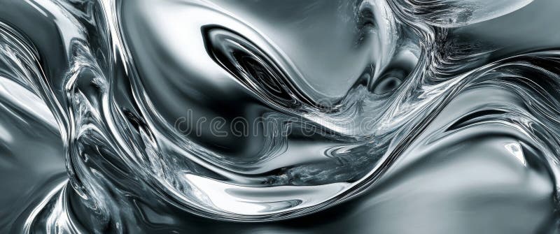 Abstract Swirling Wave Pattern with Glass-like Textures and Shimmering ...