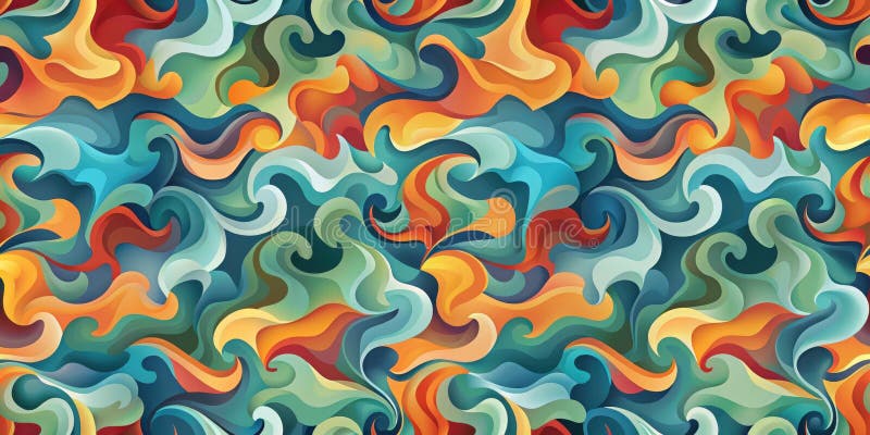 Abstract Swirling Wave Pattern in Vibrant Hues a Seamless Design for ...