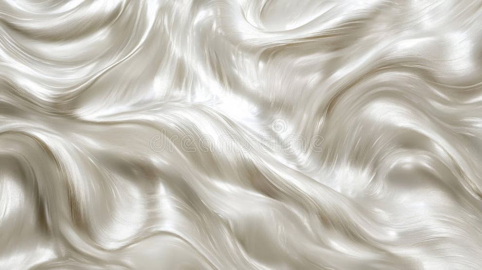 Abstract Swirling Waves of Pearl White Fabric Stock Illustration ...