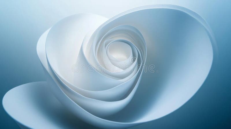 Abstract Swirling White Paper Forms a Unique Design Stock Illustration ...