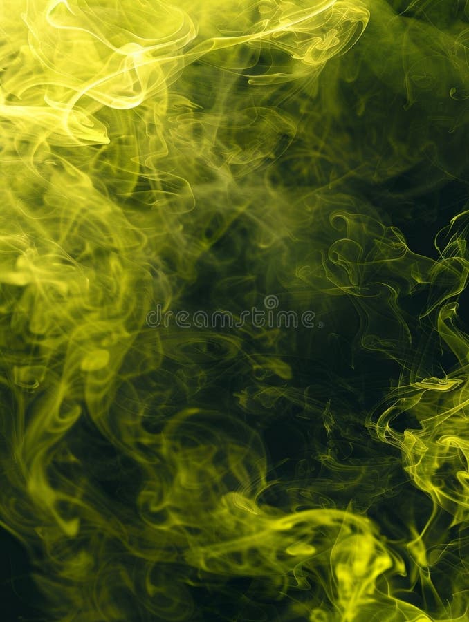 Abstract Swirling Yellow Smoke Creates a Dramatic, Textured Background ...