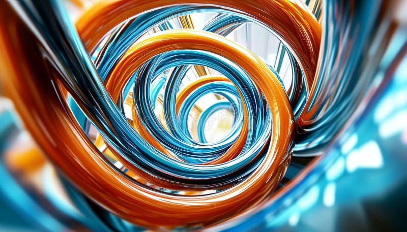 Abstract Swirls of Blue and Orange a Vibrant Design Element for Modern ...