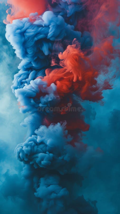 Abstract Swirls of Blue and Red Smoke on a Dark Background Stock Photo ...