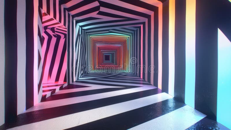 Abstract Swirls with Bold Colors and Optical Illusions Create a Vibrant ...