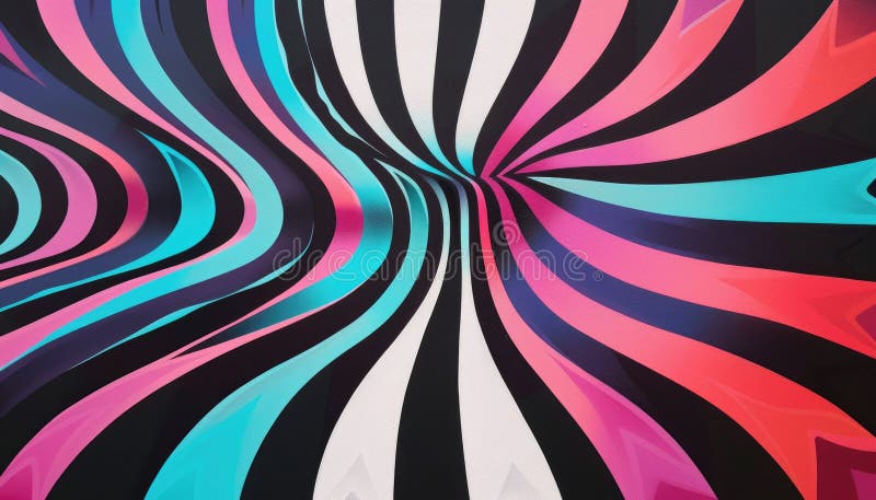 Abstract Swirls with Bold Colors and Optical Illusions Create a Vibrant ...