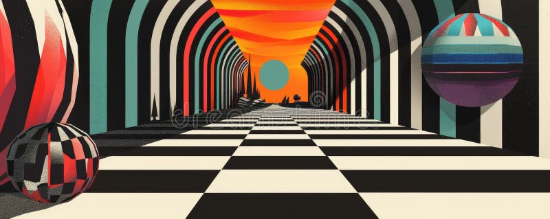 Abstract Swirls with Bold Colors and Optical Illusions Create a Vibrant ...