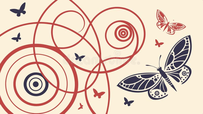 Abstract Swirls And Butterflies Pattern Design Element Vector Design Generative Ai Stock Vector