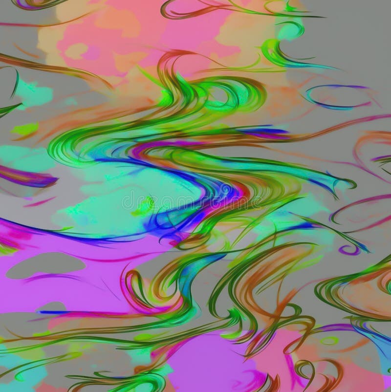 Abstract Swirls of Color: a Psychedelic Digital Artwork Stock ...