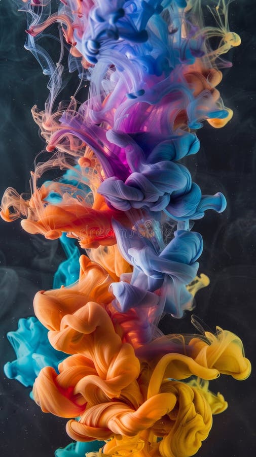 Abstract Swirls of Colored Ink in Water Stock Image - Image of viscous ...