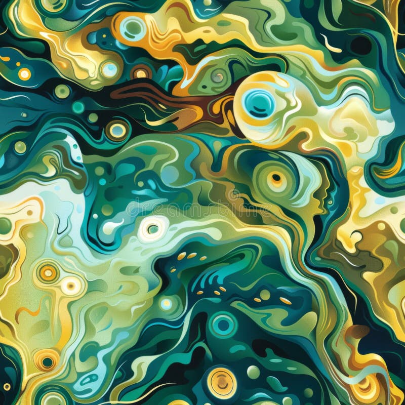 Abstract Swirls of Colorful Patterns in Psychedelic Art Design Stock ...