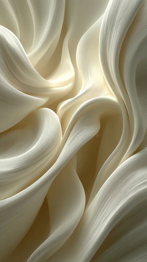 Abstract Swirls of Cream-colored Fabric Create a Soft, Elegant Texture ...