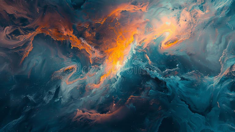 Abstract Swirls Depict the Chaotic Process of Overthinking on Canvas ...