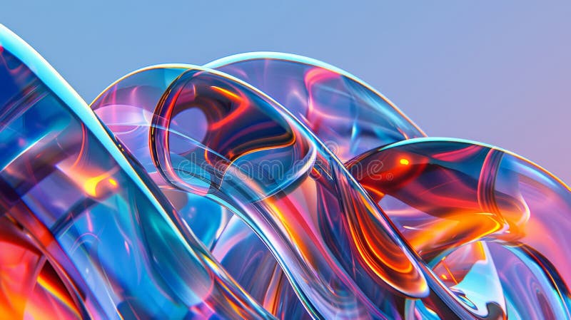 Abstract Swirls, Liquid Glass Translucent Texture, Warm Gradient Colors ...