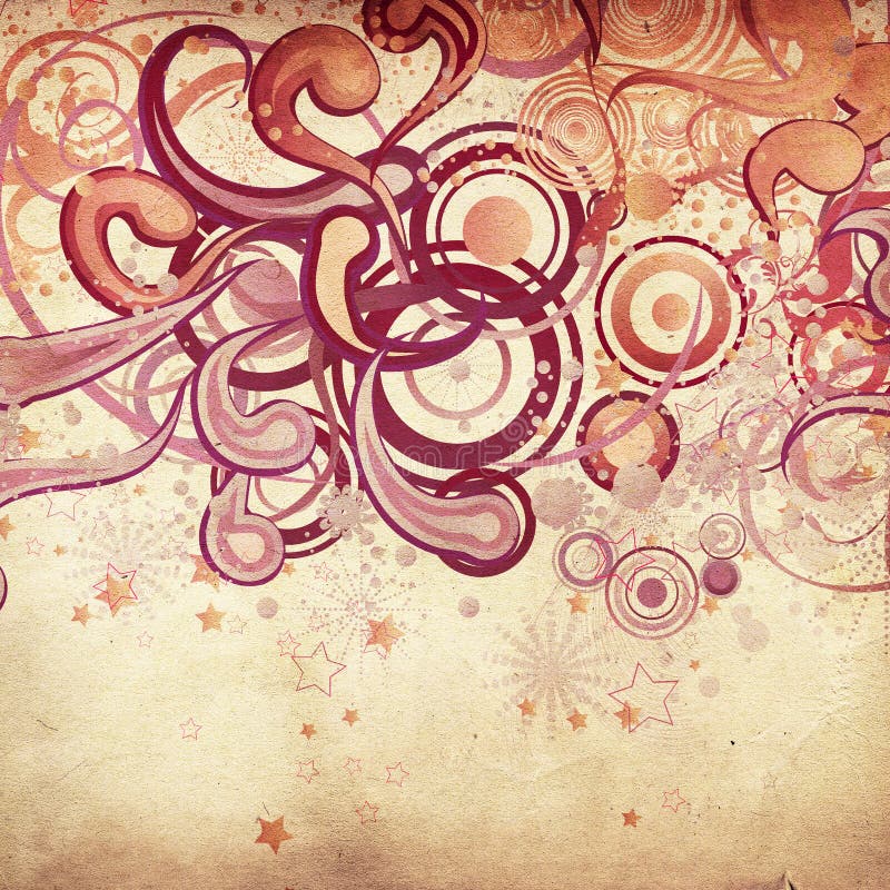 Abstract Swirls Ornament on Paper Stock Illustration - Illustration of ...