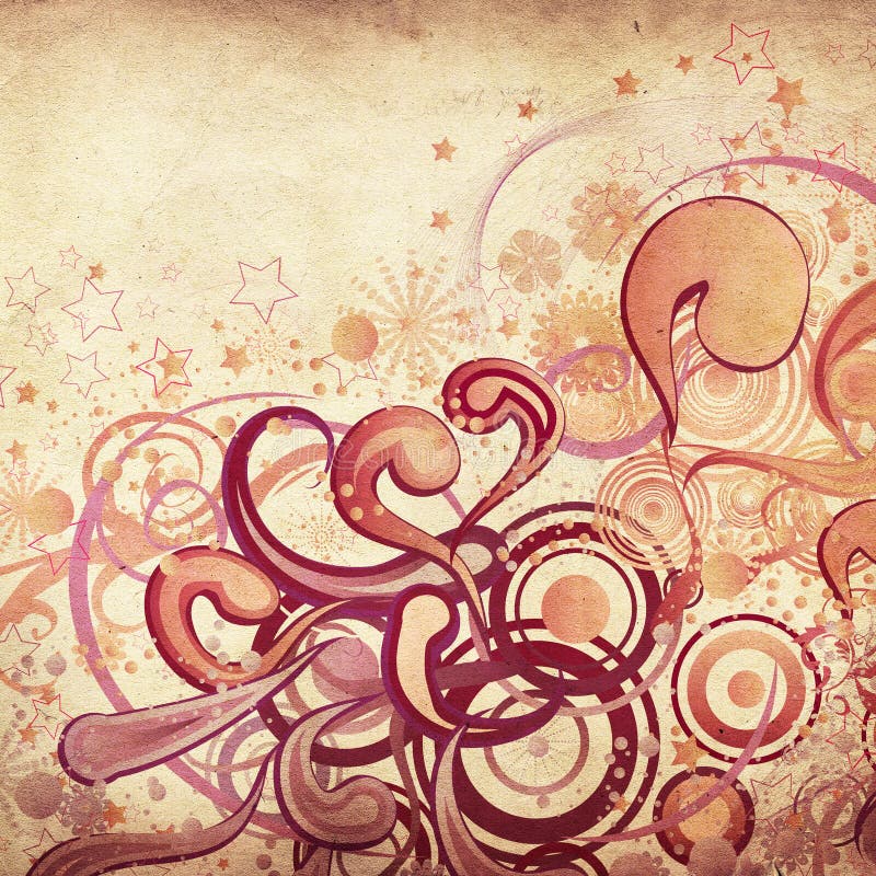 Abstract Swirls Ornament on Paper Stock Illustration - Illustration of ...