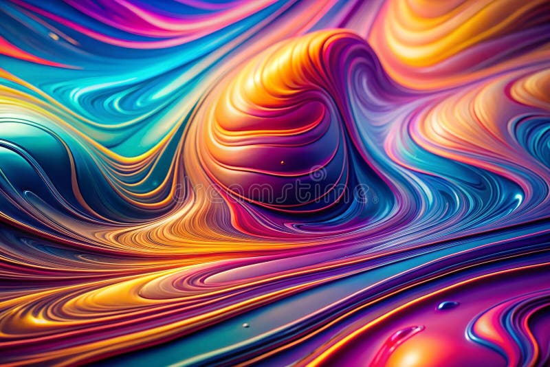 Abstract Swirls of Paint, Vibrant Colors, Flowing Forms, Vibrant ...