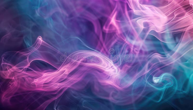 Abstract Swirls of Pink, Purple, and Blue Smoke Move Dynamically in an ...