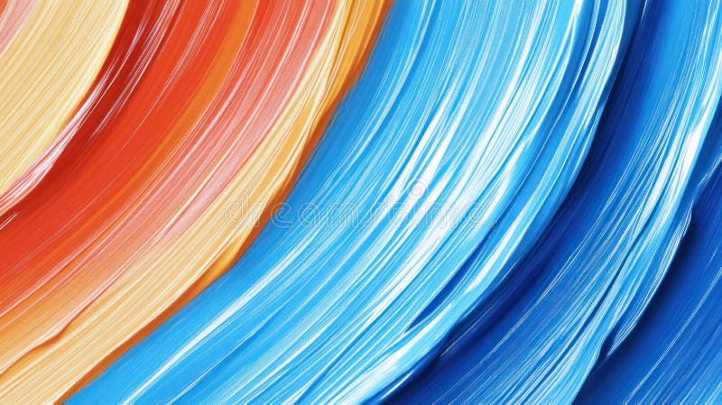 Abstract Swirls of Vibrant Colors in Blue, Orange, and Red Create a ...