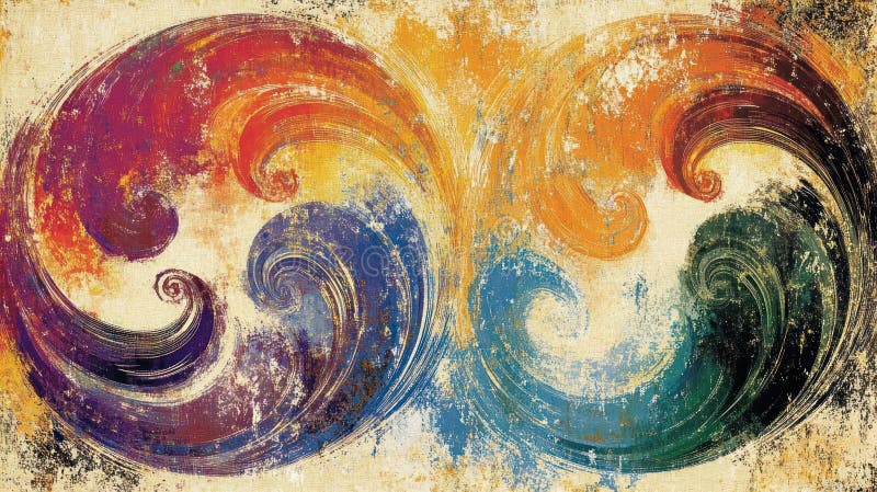 Abstract Swirls in Vibrant Colors Representing Movement and Harmony ...