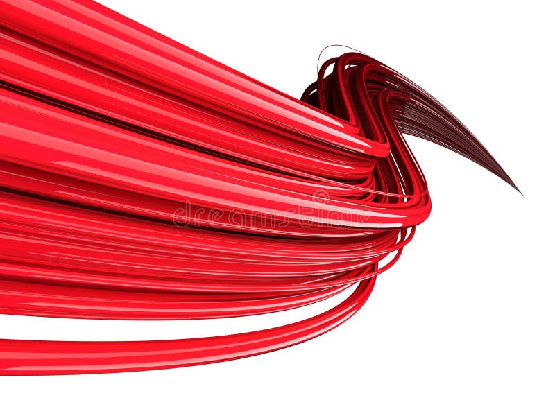 Abstract Swirly Shape on White Background. 3D Stock Illustration ...