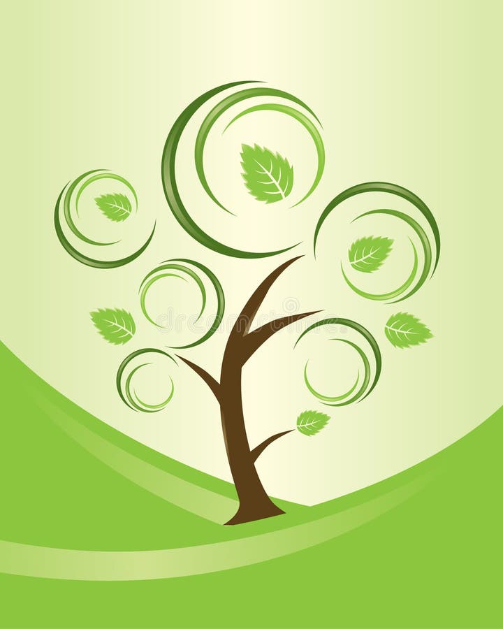 Abstract Swirly Tree stock vector. Illustration of green - 6673360