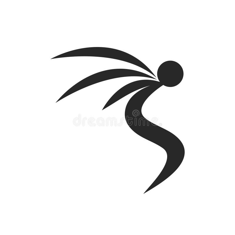 Abstract Swoosh Flying Runner Symbol Design Stock Vector - Illustration ...