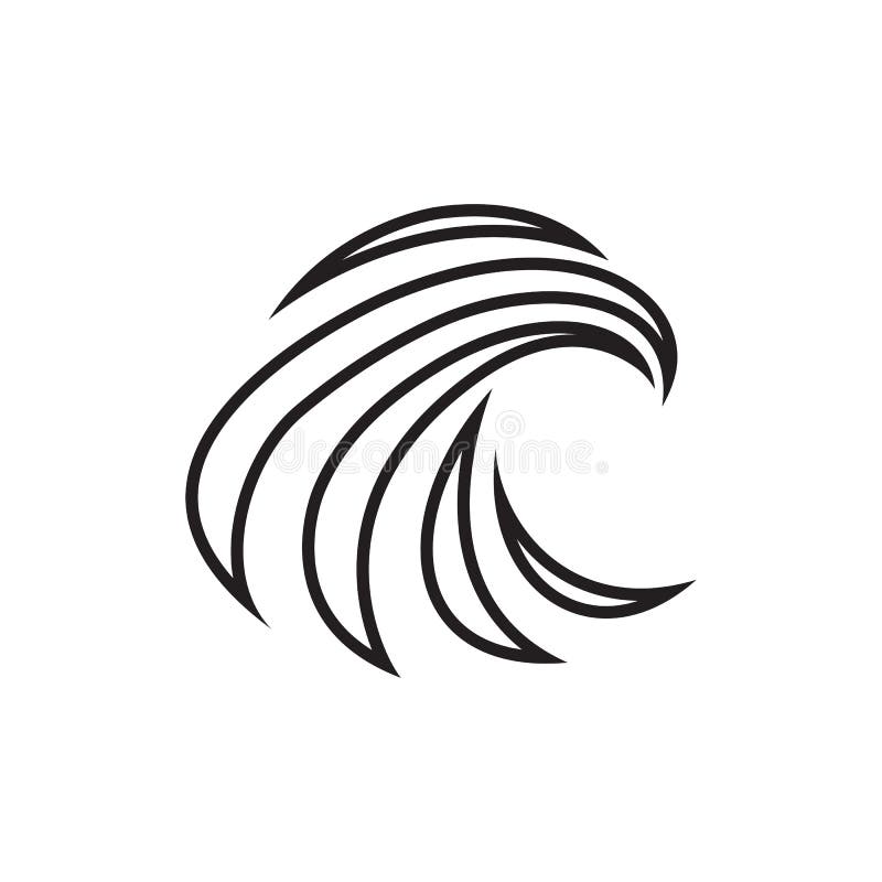 Abstract Swoosh Lines Shaped Eagle Head Stock Vector - Illustration of ...