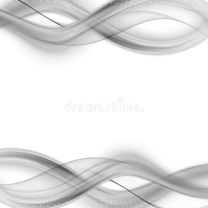 Abstract Swoosh Wave Smoke Border Frame Layout Template. Gray Wave Flow ...