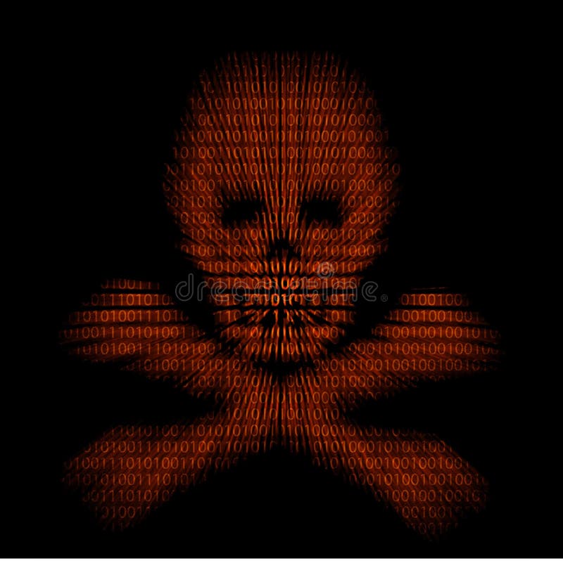 Abstract Symbol Danger Cyber Skull and Bones. Stock Vector ...