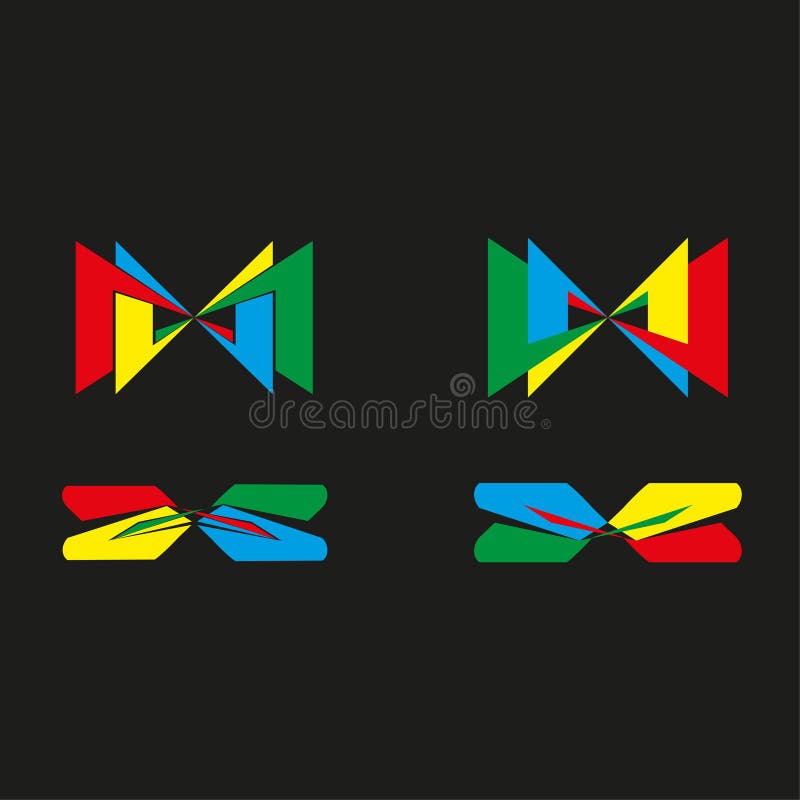 Abstract Symbol Figure. Bright Mirrored Element. Angular Ribbon Concept ...