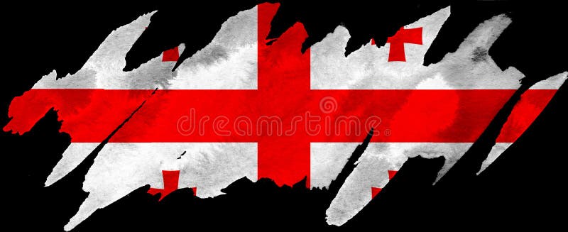 Abstract Symbol of the Flag Georgia on a Black Background Stock ...