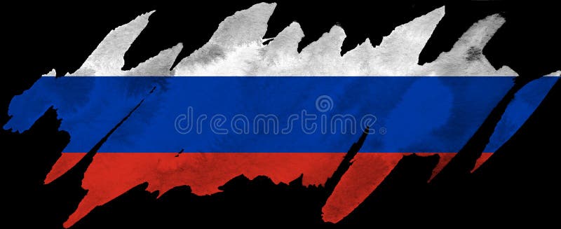 Abstract Symbol of the Flag Russia on a Black Background Stock ...
