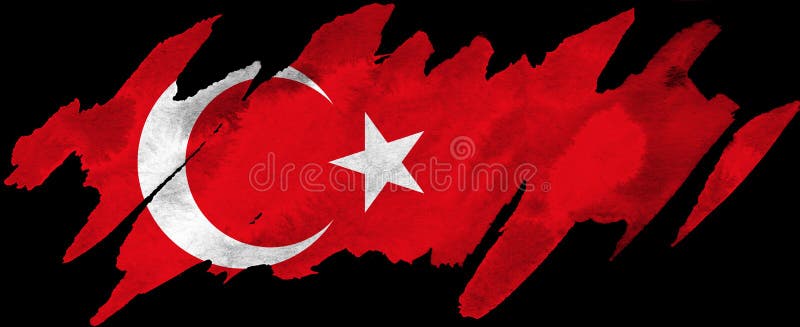 Abstract Symbol of the Flag Turkey on a Black Background Stock ...
