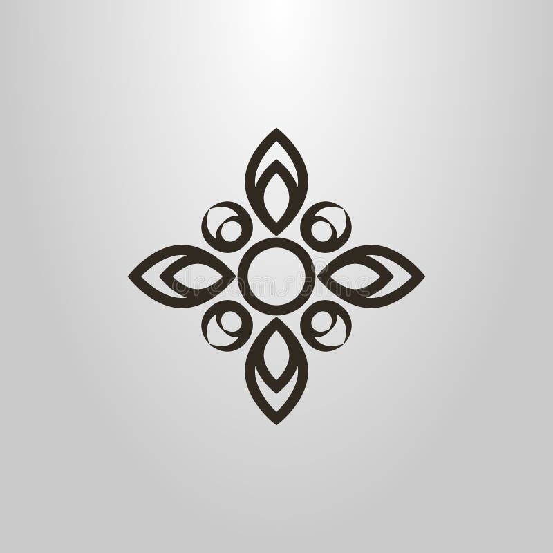 Abstract Symbol of Flower with Four Petals in the Form of a Cross Stock ...