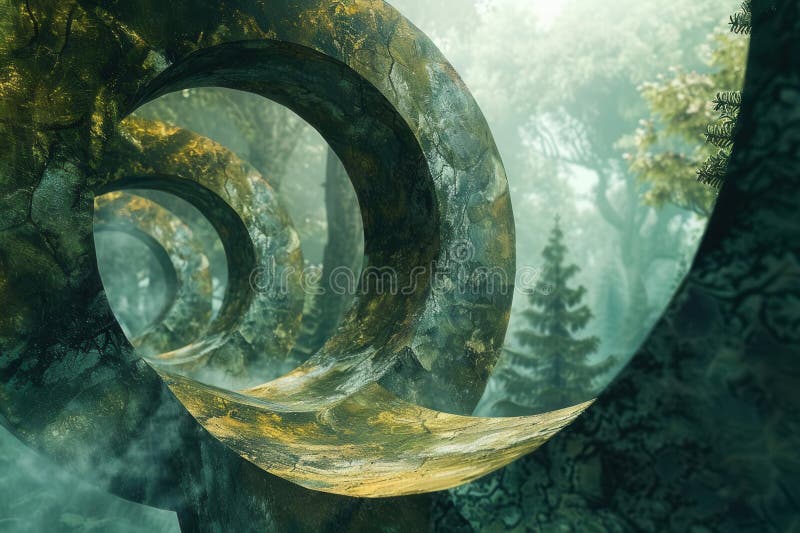 Abstract Symbol of a Forest View, Blending Natural Forms with Modern ...