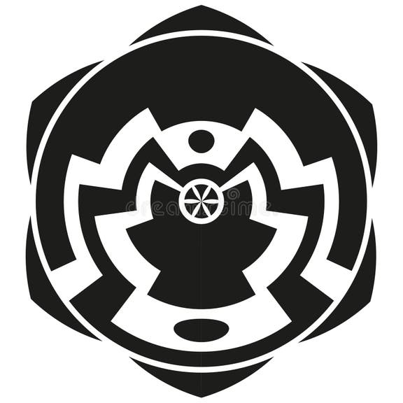 Abstract Symbol Icon. Bold Contrast Shape. Black White Vector. Circular ...