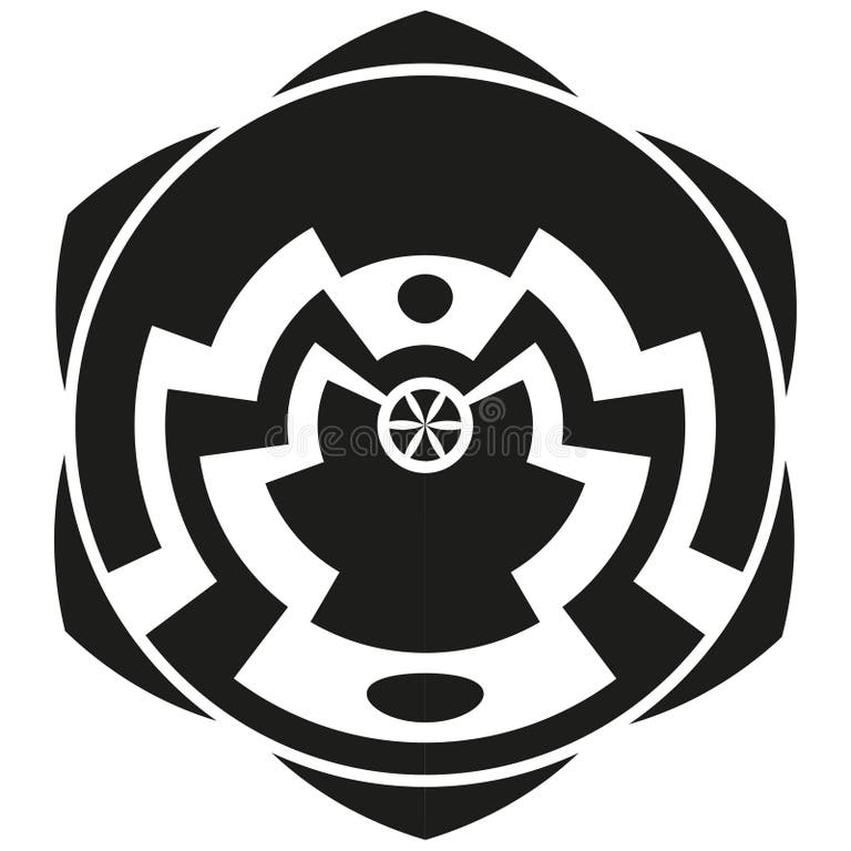 Abstract Symbol Icon. Bold Contrast Shape. Black White Vector. Circular ...