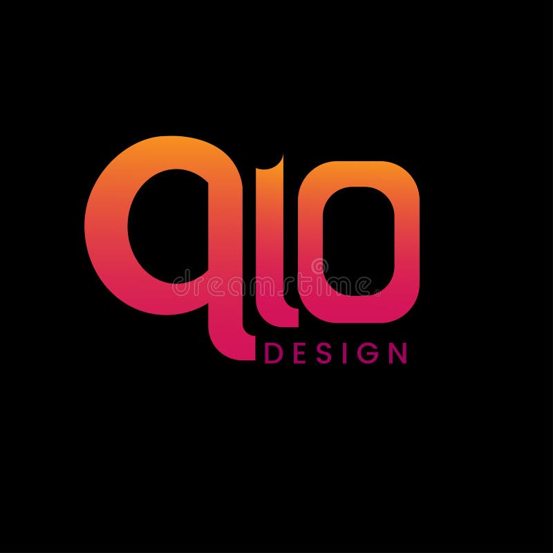 Abstract Symbol of the Letters R + O with a Black Gradient Background ...