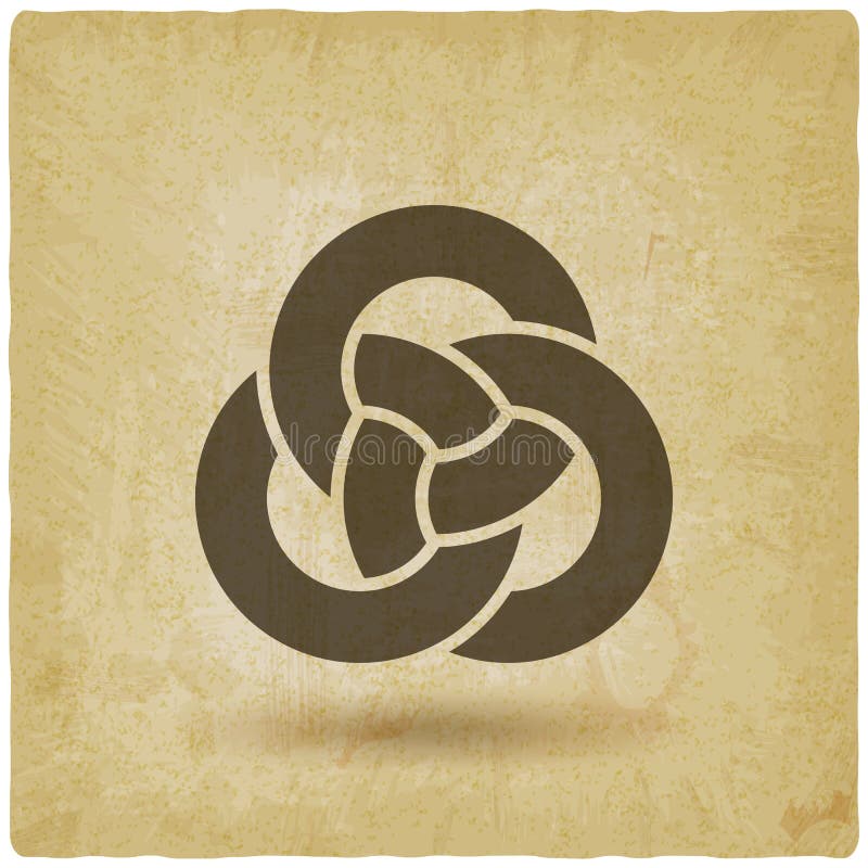 Abstract Symbol Three Interlocking Rings Old Background Stock Vector ...
