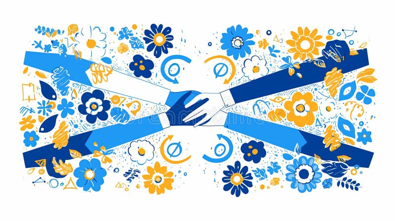 Abstract Symbolic Illustration Emphasizing Teamwork and Community ...