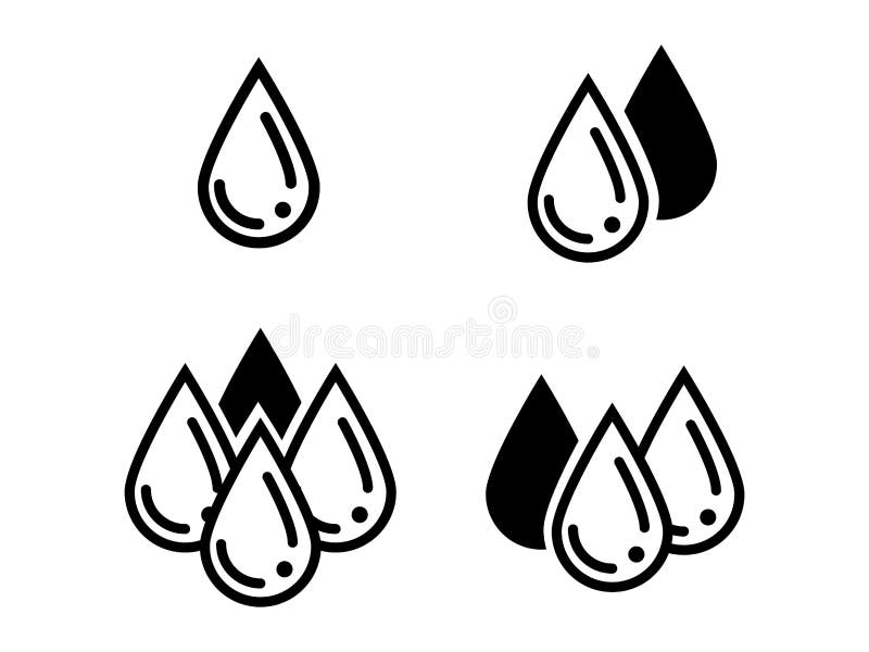 Abstract Symbols of a Drop Water. Vector Stock Vector - Illustration of ...