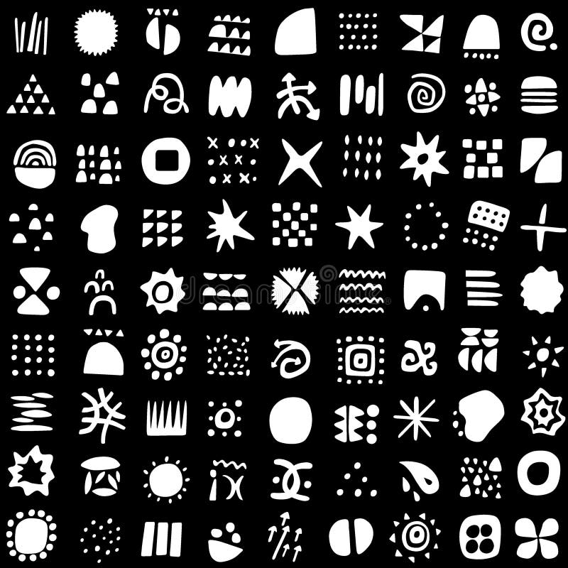 Abstract Symbols and Signs - Vector Seamless Background Stock Vector ...