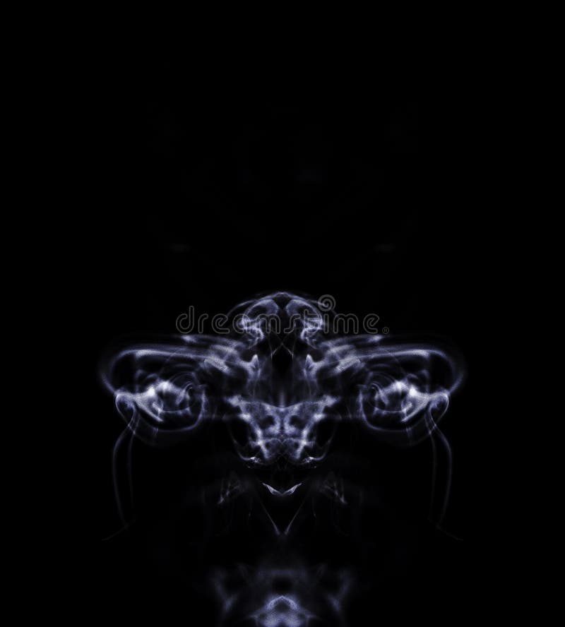 Abstract Symetrical Shaped Smoke Against Black Background Stock Photo ...