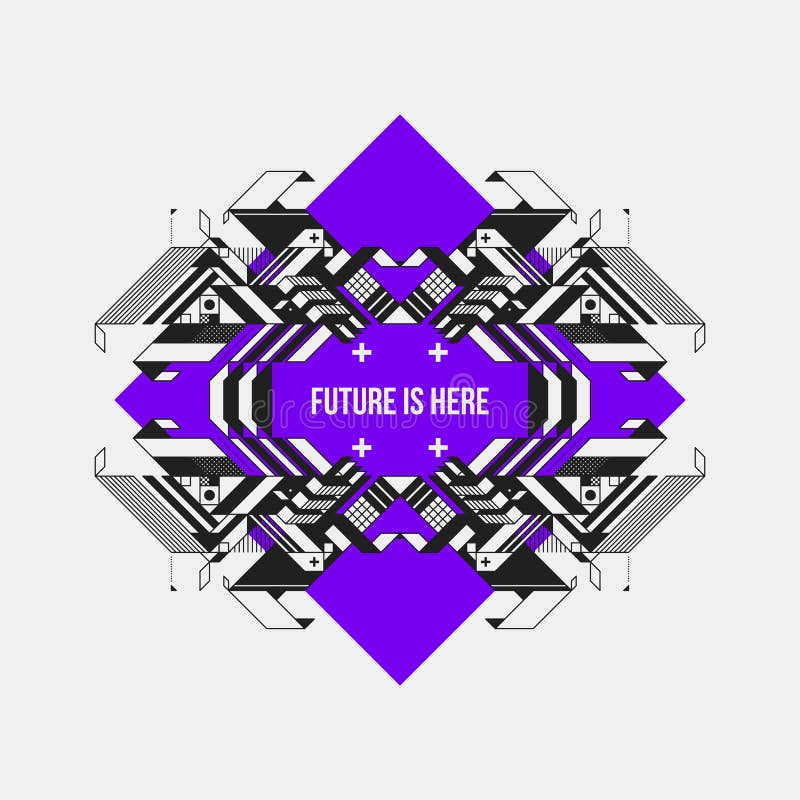 Abstract Symmetric Design Made of Geometric Shapes Stock Vector ...