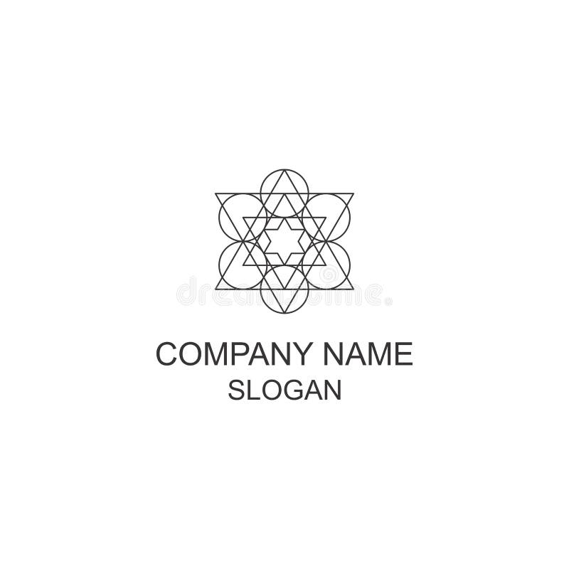 Abstract Symmetric Geometric Logo, with Basic Shape Stock Vector ...