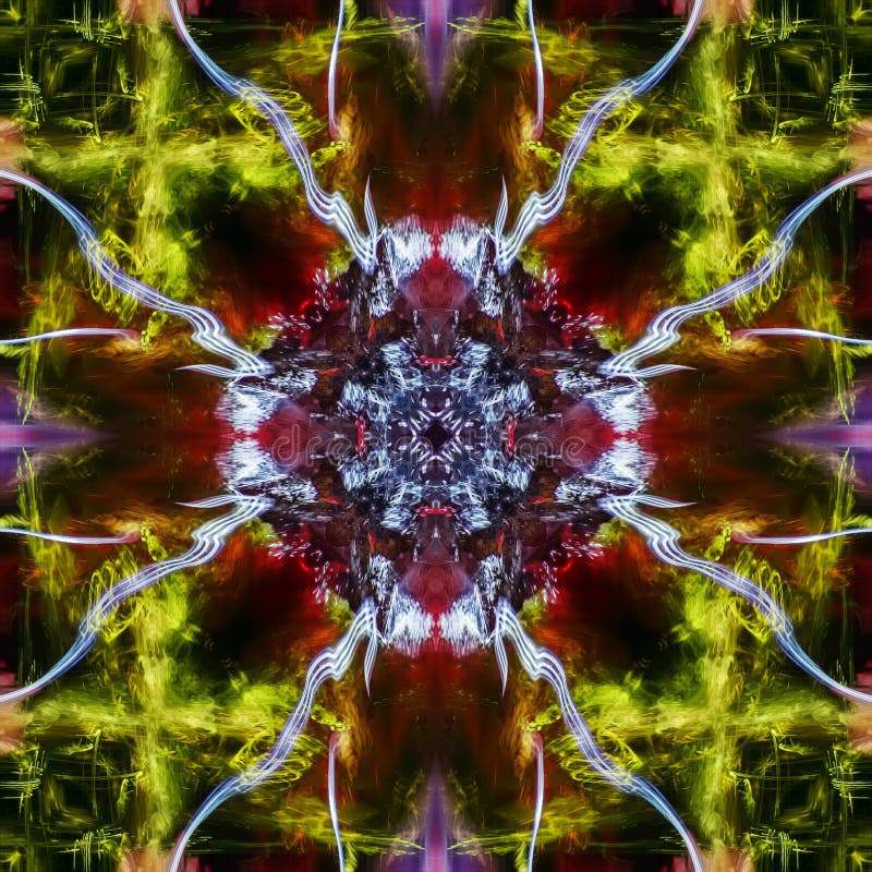 Art Psychedelic Pattern. Abstract Symmetric Colorful Background. Stock ...