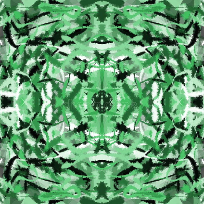 Abstract Symmetrical Background in Green Colours. Short Lines ...